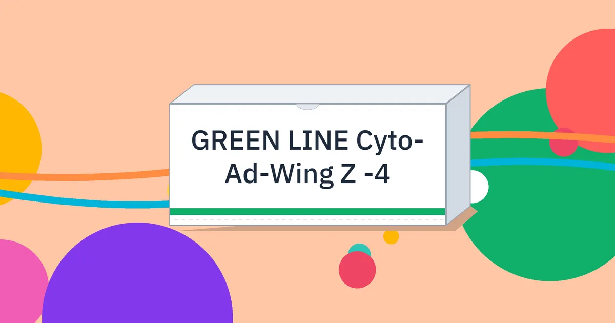 Symbolbild: Packung mit der Aufschrift GREEN LINE Cyto-Ad-Wing Z -4 (PZN 18451648) – Verfügbarkeit und Bezug in Apotheken in Frankfurt am Main