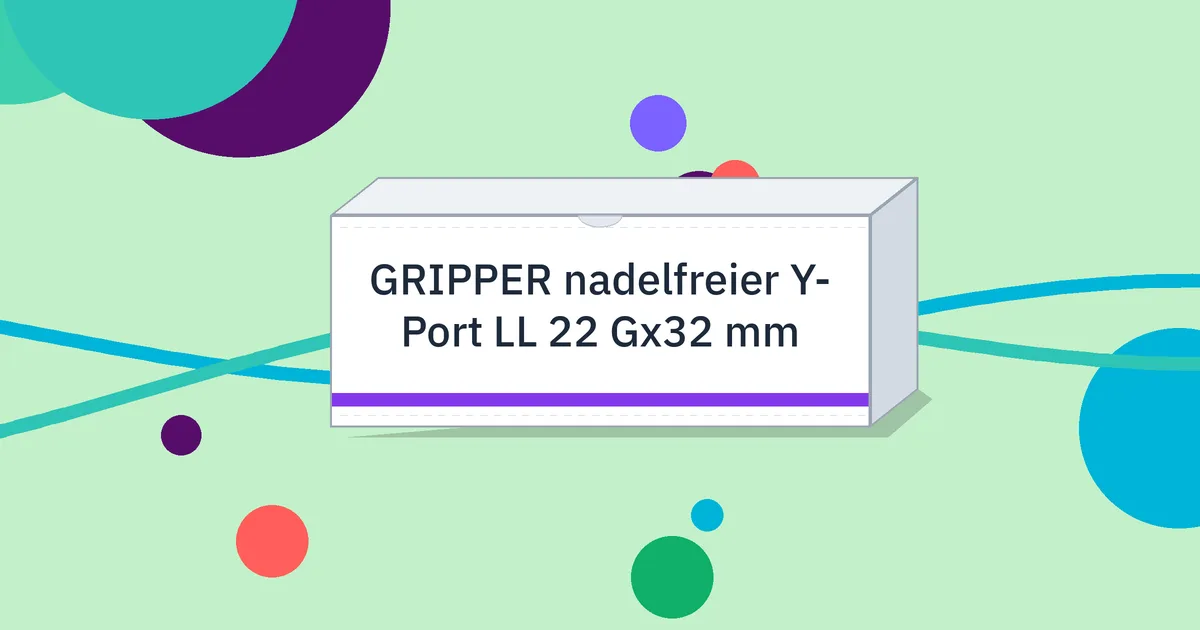 Symbolbild: Packung mit der Aufschrift GRIPPER nadelfreier Y-Port LL 22 Gx32 mm (PZN 09675892) – Verfügbarkeit und Bezug in Apotheken in Frankfurt am Main