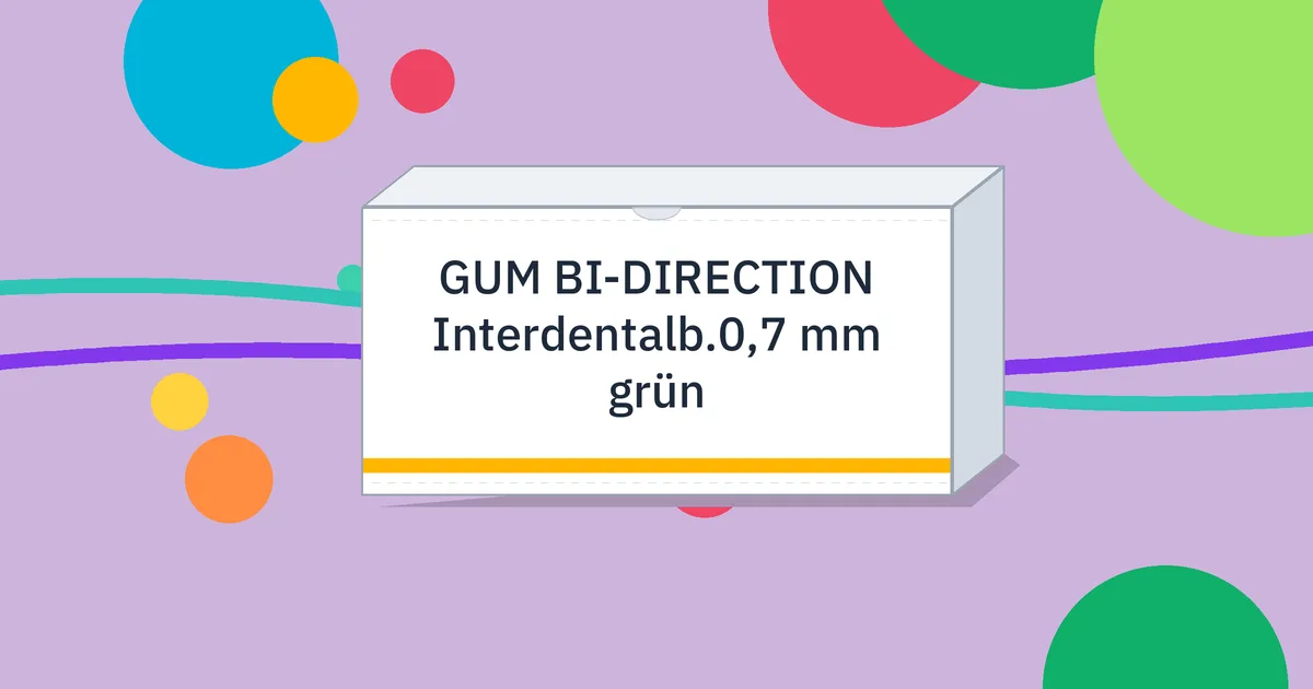 Symbolbild: Packung mit der Aufschrift GUM BI-DIRECTION Interdentalb.0,7 mm grün (PZN 11347907) – Verfügbarkeit und Bezug in Apotheken in Frankfurt am Main