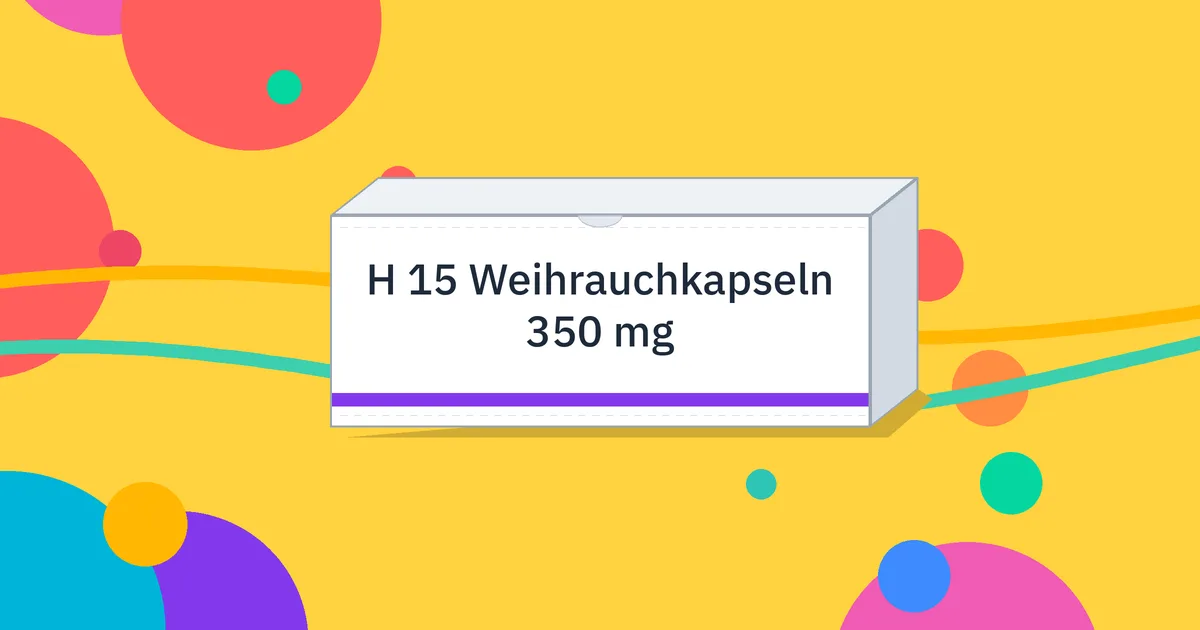 Symbolbild: Packung mit der Aufschrift H 15 Weihrauchkapseln 350 mg (PZN 02260550) – Verfügbarkeit und Bezug in Apotheken in Frankfurt am Main