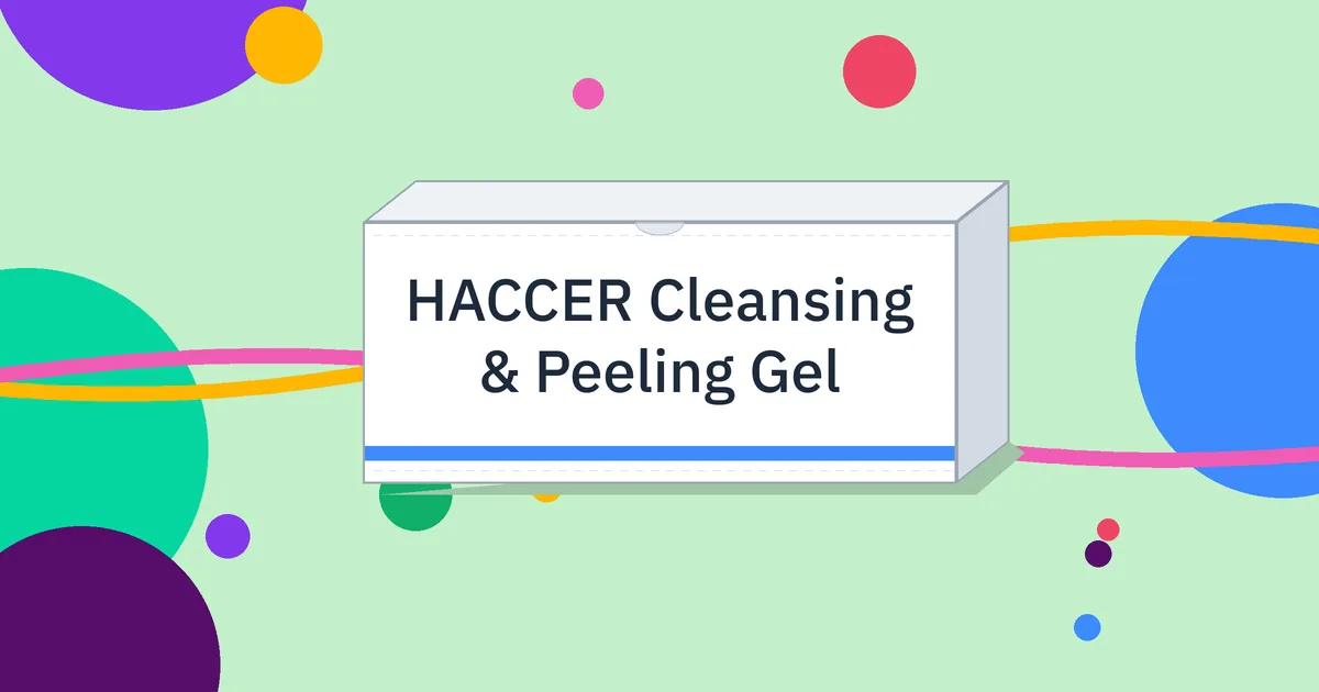 Symbolbild: Packung mit der Aufschrift HACCER Cleansing & Peeling Gel (PZN 13502513) – Verfügbarkeit und Bezug in Apotheken in Frankfurt am Main