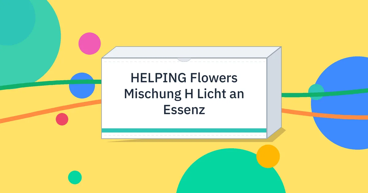 Symbolbild: Packung mit der Aufschrift HELPING Flowers Mischung H Licht an Essenz (PZN 12500268) – Verfügbarkeit und Bezug in Apotheken in Frankfurt am Main