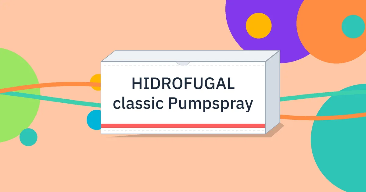 Symbolbild: Packung mit der Aufschrift HIDROFUGAL classic Pumpspray (PZN 11517700) – Verfügbarkeit und Bezug in Apotheken in Frankfurt am Main