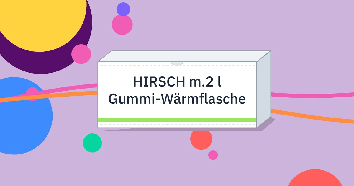 Symbolbild: Packung mit der Aufschrift HIRSCH m.2 l Gummi-Wärmflasche (PZN 14356114) – Verfügbarkeit und Bezug in Apotheken in Frankfurt am Main