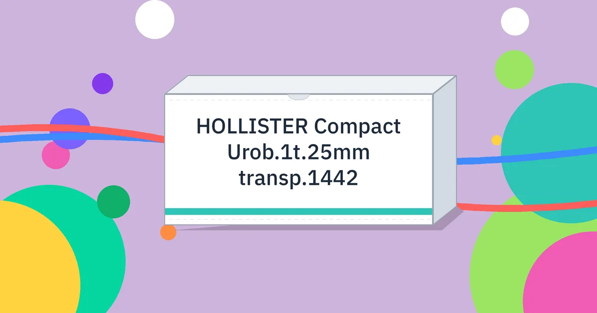 Symbolbild: Packung mit der Aufschrift HOLLISTER Compact Urob.1t.25mm transp.1442 (PZN 06186402) – Verfügbarkeit und Bezug in Apotheken in Frankfurt am Main