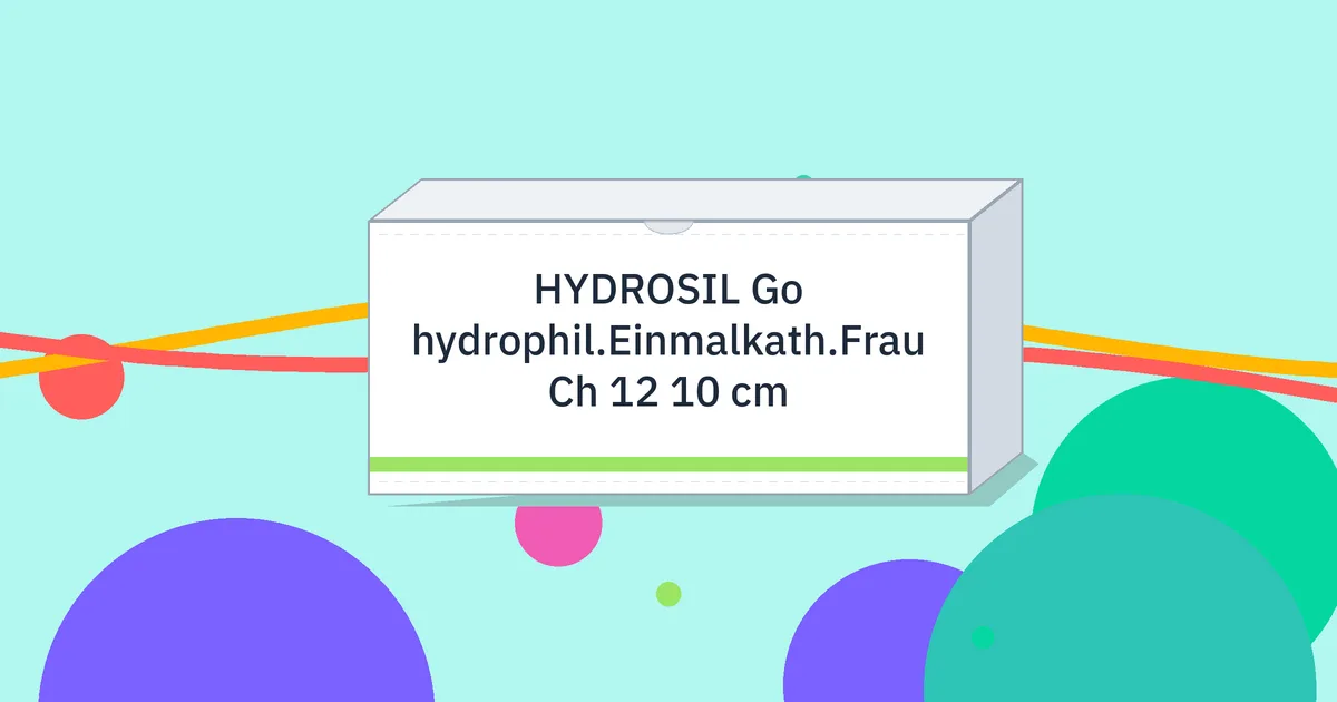 Symbolbild: Packung mit der Aufschrift HYDROSIL Go hydrophil.Einmalkath.Frau Ch 12 10 cm (PZN 11668669) – Verfügbarkeit und Bezug in Apotheken in Frankfurt am Main