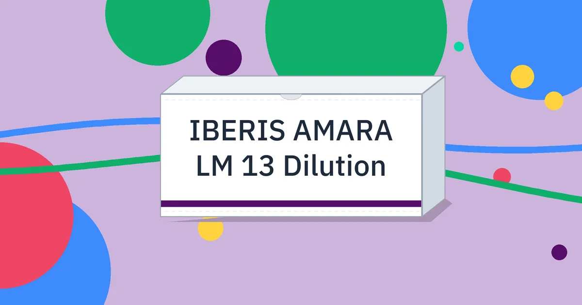 Symbolbild: Packung mit der Aufschrift IBERIS AMARA LM 13 Dilution (PZN 12891406) – Verfügbarkeit und Bezug in Apotheken in Frankfurt am Main