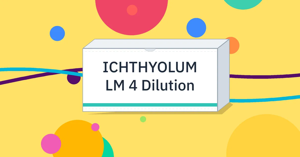 Symbolbild: Packung mit der Aufschrift ICHTHYOLUM LM 4 Dilution (PZN 13558519) – Verfügbarkeit und Bezug in Apotheken in Frankfurt am Main