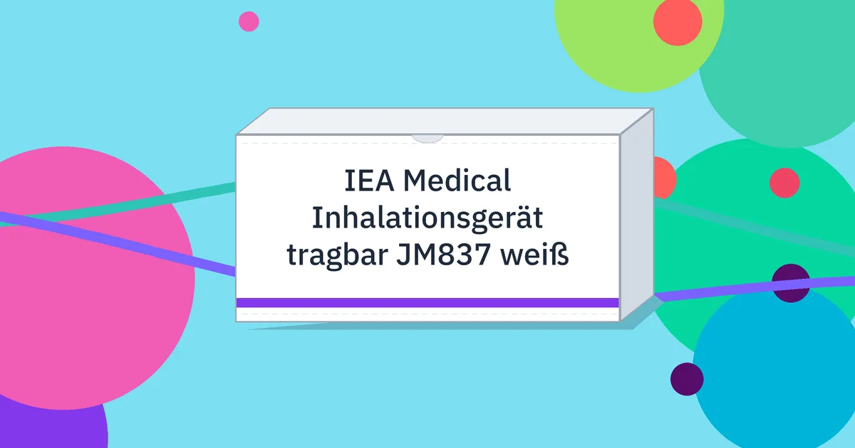 Symbolbild: Packung mit der Aufschrift IEA Medical Inhalationsgerät tragbar JM837 weiß (PZN 20929100) – Verfügbarkeit und Bezug in Apotheken in Frankfurt am Main