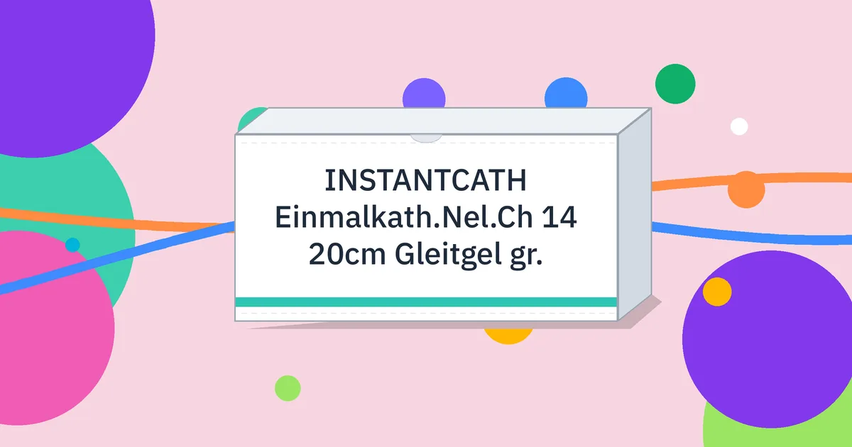 Symbolbild: Packung mit der Aufschrift INSTANTCATH Einmalkath.Nel.Ch 14 20cm Gleitgel gr. (PZN 00103993) – Verfügbarkeit und Bezug in Apotheken in Frankfurt am Main