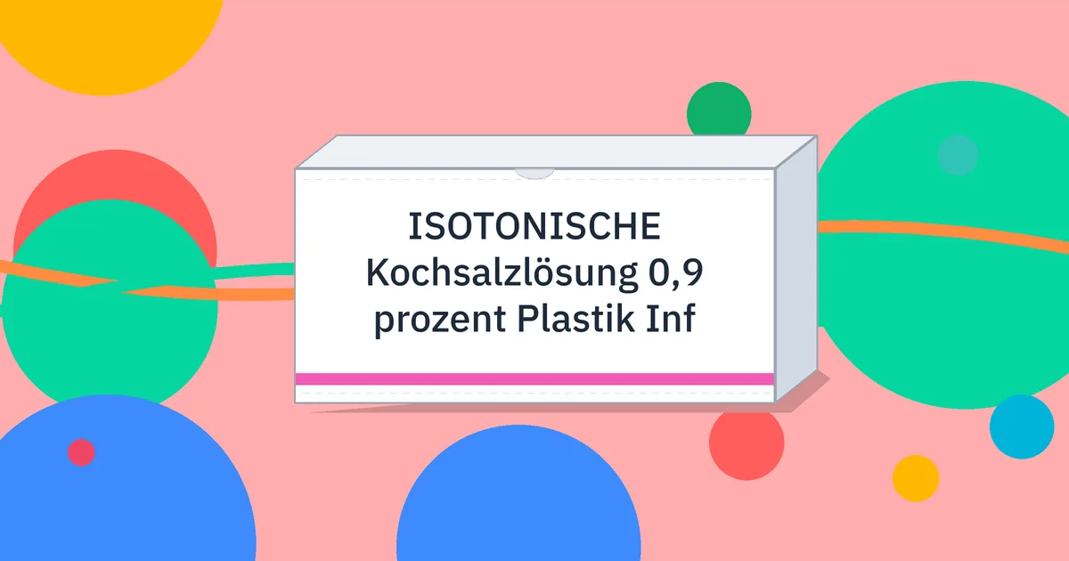 Symbolbild: Packung mit der Aufschrift ISOTONISCHE Kochsalzlösung 0,9 prozent Plastik Inf (PZN 11854260) – Verfügbarkeit und Bezug in Apotheken in Frankfurt am Main