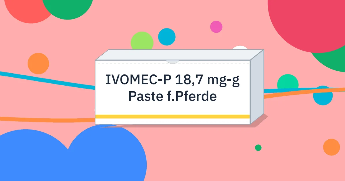 Symbolbild: Packung mit der Aufschrift IVOMEC-P 18,7 mg-g Paste f.Pferde (PZN 03181427) – Verfügbarkeit und Bezug in Apotheken in Frankfurt am Main