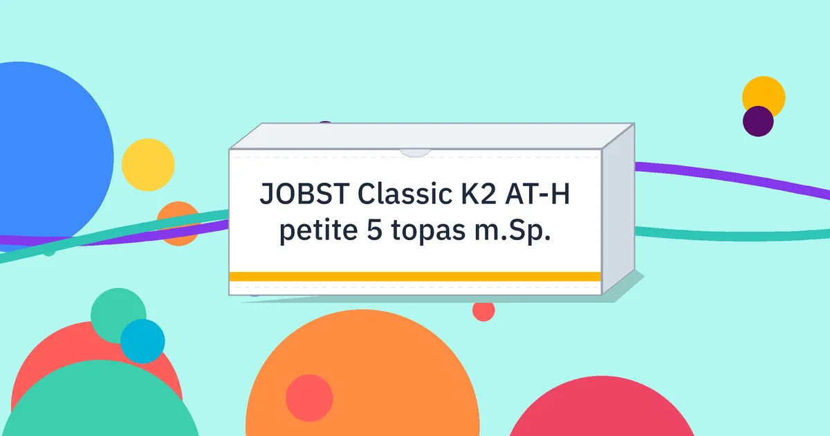 Symbolbild: Packung mit der Aufschrift JOBST Classic K2 AT-H petite 5 topas m.Sp. (PZN 13067690) – Verfügbarkeit und Bezug in Apotheken in Frankfurt am Main