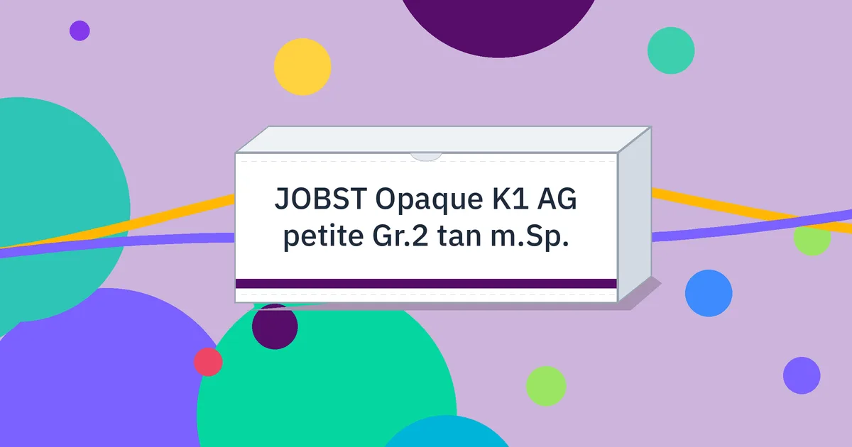 Symbolbild: Packung mit der Aufschrift JOBST Opaque K1 AG petite Gr.2 tan m.Sp. (PZN 16269796) – Verfügbarkeit und Bezug in Apotheken in Frankfurt am Main