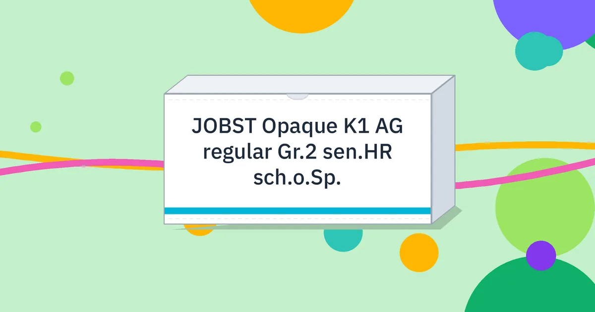 Symbolbild: Packung mit der Aufschrift JOBST Opaque K1 AG regular Gr.2 sen.HR sch.o.Sp. (PZN 13096148) – Verfügbarkeit und Bezug in Apotheken in Frankfurt am Main