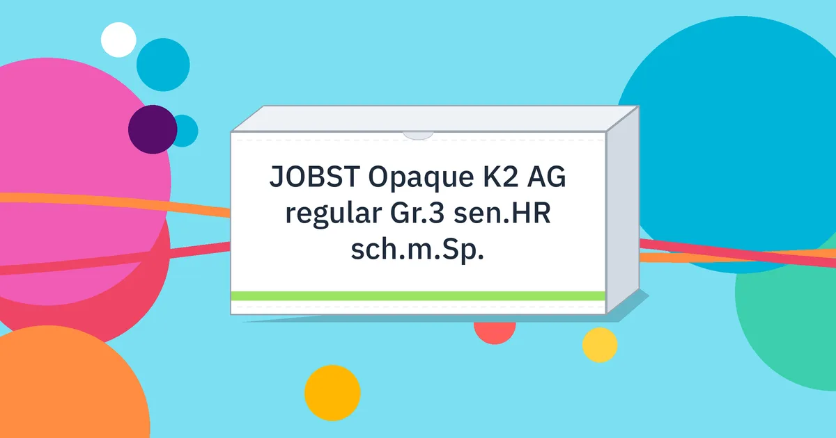 Symbolbild: Packung mit der Aufschrift JOBST Opaque K2 AG regular Gr.3 sen.HR sch.m.Sp. (PZN 12142834) – Verfügbarkeit und Bezug in Apotheken in Frankfurt am Main