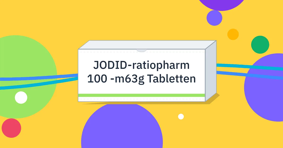 Symbolbild: Packung mit der Aufschrift JODID-ratiopharm 100 -m63g Tabletten (PZN 04619156) – Verfügbarkeit und Bezug in Apotheken in Frankfurt am Main