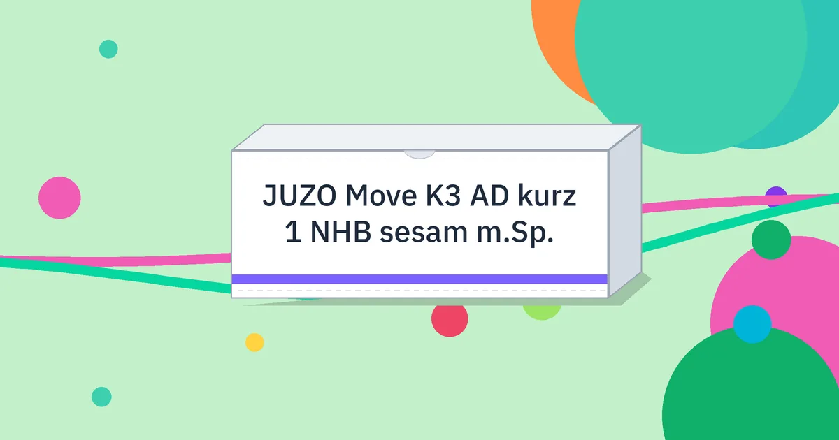Symbolbild: Packung mit der Aufschrift JUZO Move K3 AD kurz 1 NHB sesam m.Sp. (PZN 18568209) – Verfügbarkeit und Bezug in Apotheken in Frankfurt am Main