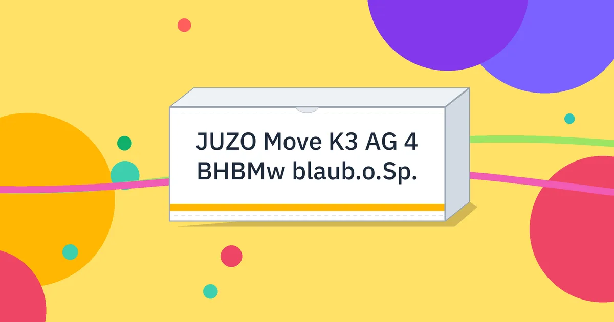 Symbolbild: Packung mit der Aufschrift JUZO Move K3 AG 4 BHBMw blaub.o.Sp. (PZN 18590083) – Verfügbarkeit und Bezug in Apotheken in Frankfurt am Main