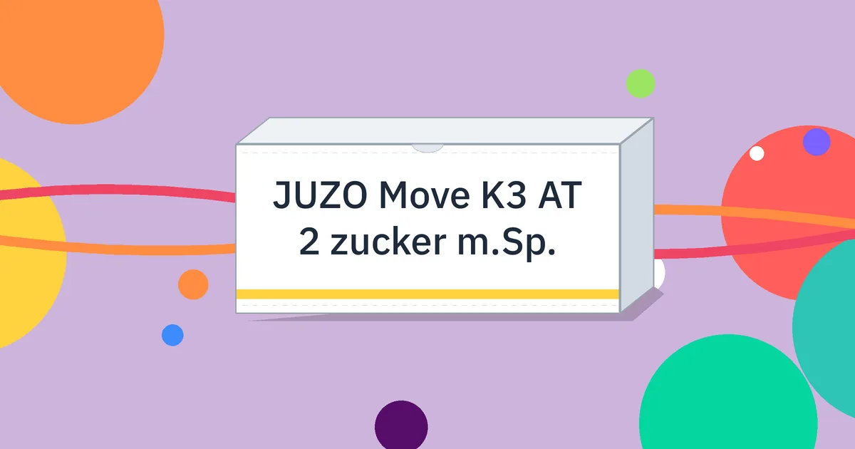 Symbolbild: Packung mit der Aufschrift JUZO Move K3 AT 2 zucker m.Sp. (PZN 20676716) – Verfügbarkeit und Bezug in Apotheken in Frankfurt am Main
