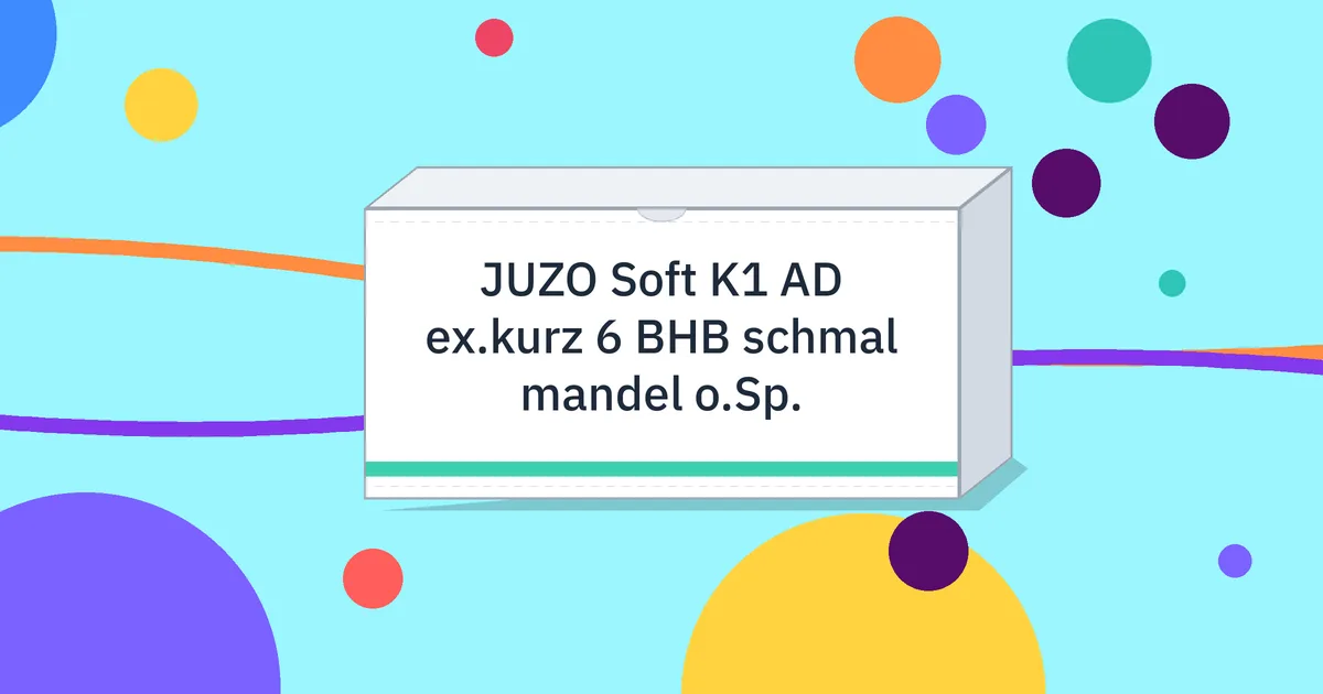 Symbolbild: Packung mit der Aufschrift JUZO Soft K1 AD ex.kurz 6 BHB schmal mandel o.Sp. (PZN 15464662) – Verfügbarkeit und Bezug in Apotheken in Frankfurt am Main