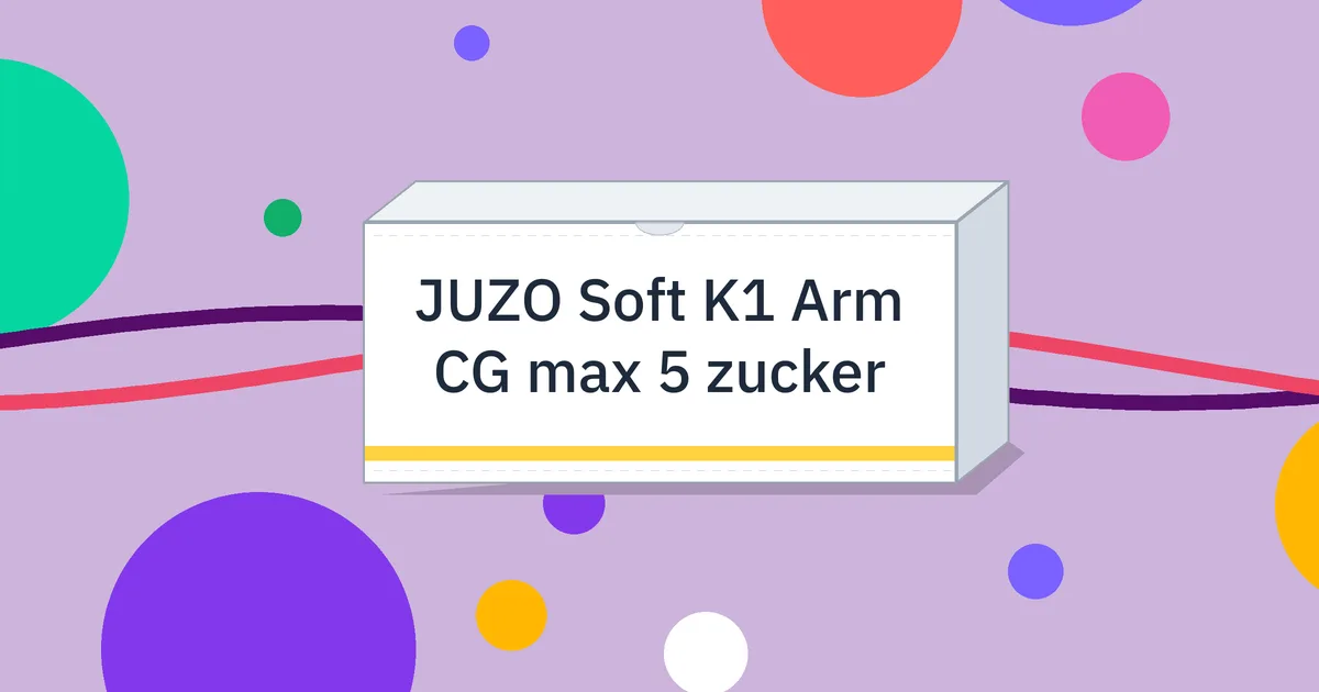Symbolbild: Packung mit der Aufschrift JUZO Soft K1 Arm CG max 5 zucker (PZN 15510043) – Verfügbarkeit und Bezug in Apotheken in Frankfurt am Main