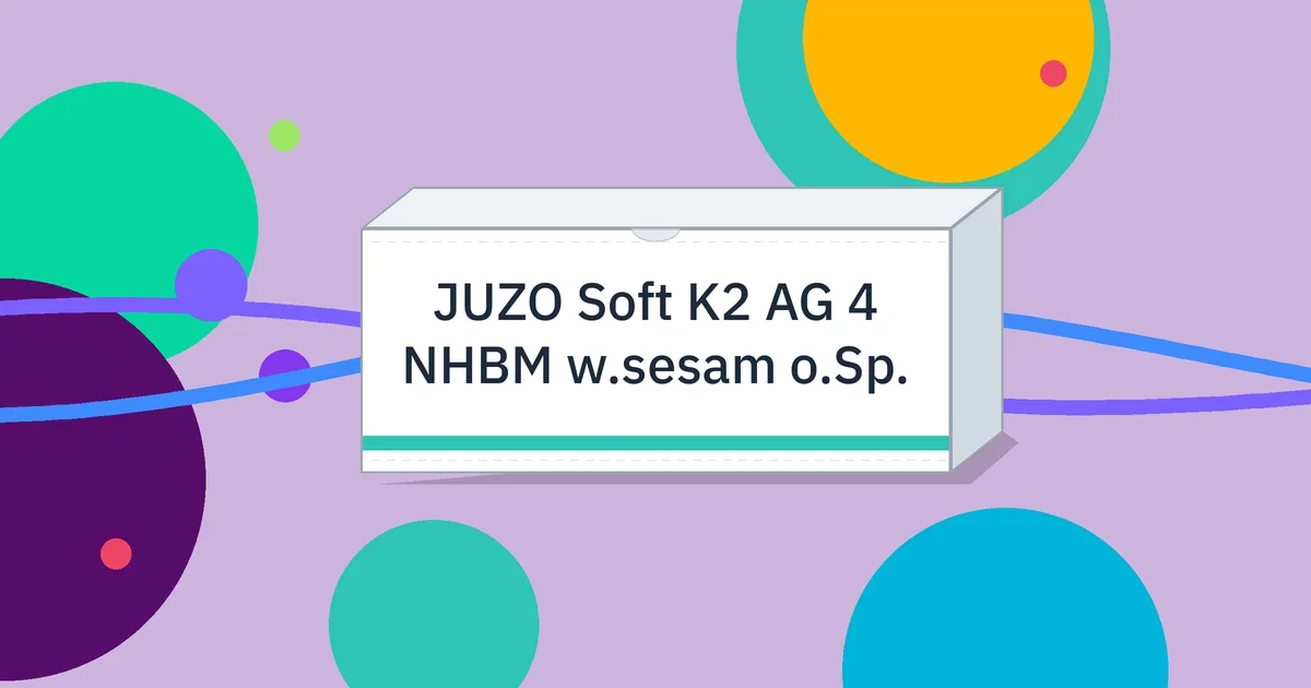 Symbolbild: Packung mit der Aufschrift JUZO Soft K2 AG 4 NHBM w.sesam o.Sp. (PZN 15001235) – Verfügbarkeit und Bezug in Apotheken in Frankfurt am Main