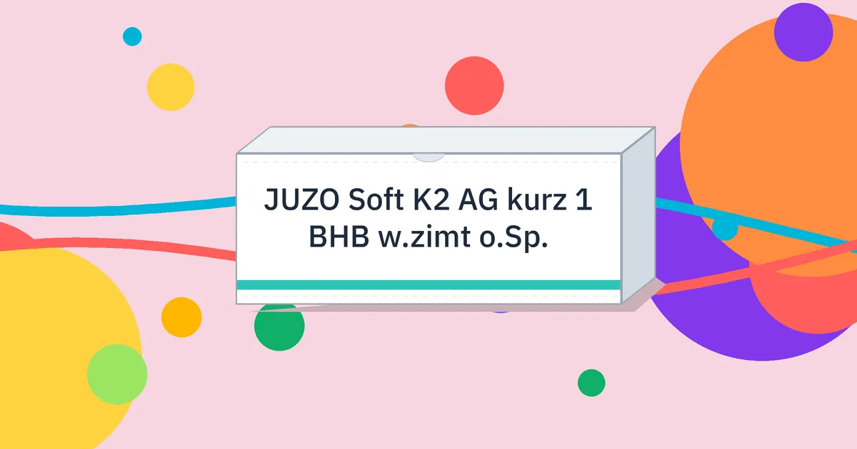 Symbolbild: Packung mit der Aufschrift JUZO Soft K2 AG kurz 1 BHB w.zimt o.Sp. (PZN 14842576) – Verfügbarkeit und Bezug in Apotheken in Frankfurt am Main