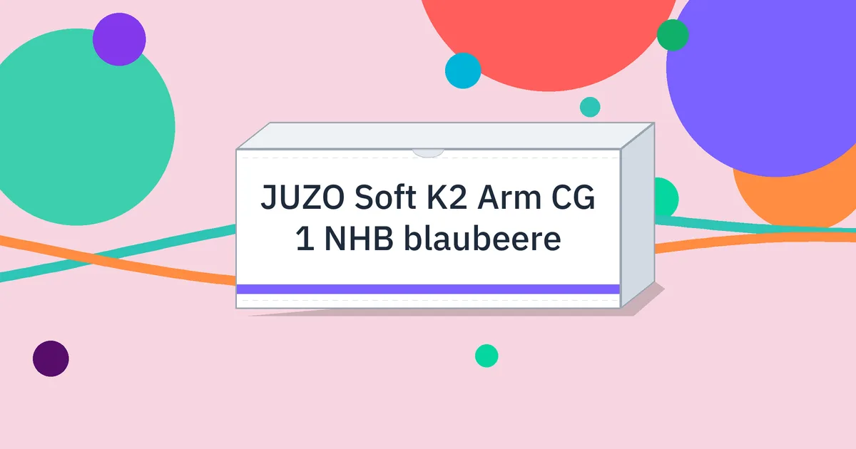 Symbolbild: Packung mit der Aufschrift JUZO Soft K2 Arm CG 1 NHB blaubeere (PZN 15510959) – Verfügbarkeit und Bezug in Apotheken in Frankfurt am Main