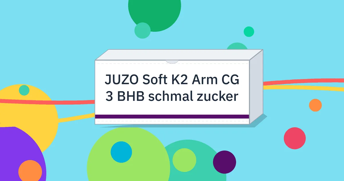 Symbolbild: Packung mit der Aufschrift JUZO Soft K2 Arm CG 3 BHB schmal zucker (PZN 15511172) – Verfügbarkeit und Bezug in Apotheken in Frankfurt am Main