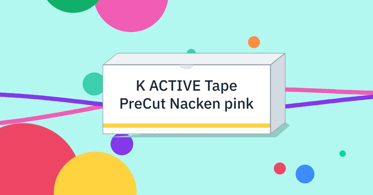 Symbolbild: Packung mit der Aufschrift K ACTIVE Tape PreCut Nacken pink (PZN 06936872) – Verfügbarkeit und Bezug in Apotheken in Frankfurt am Main