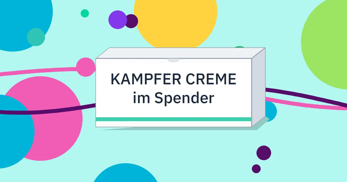 Symbolbild: Packung mit der Aufschrift KAMPFER CREME im Spender (PZN 13514278) – Verfügbarkeit und Bezug in Apotheken in Frankfurt am Main