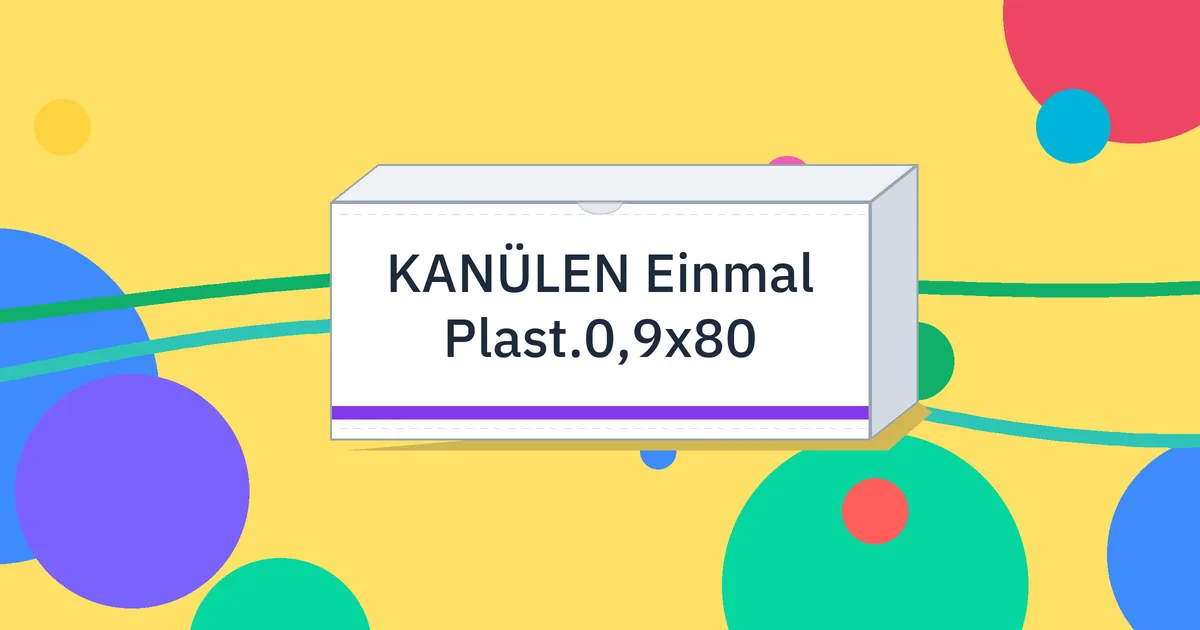 Symbolbild: Packung mit der Aufschrift KANÜLEN Einmal Plast.0,9x80 (PZN 01963999) – Verfügbarkeit und Bezug in Apotheken in Frankfurt am Main