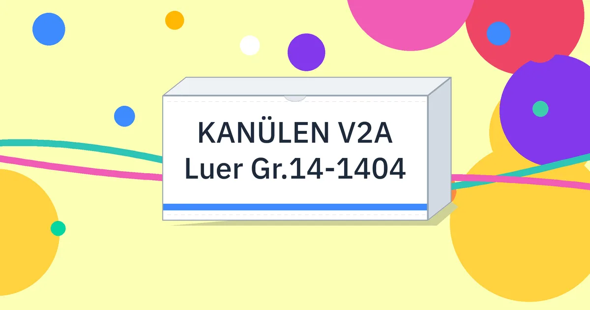 Symbolbild: Packung mit der Aufschrift KANÜLEN V2A Luer Gr.14-1404 (PZN 02439705) – Verfügbarkeit und Bezug in Apotheken in Frankfurt am Main
