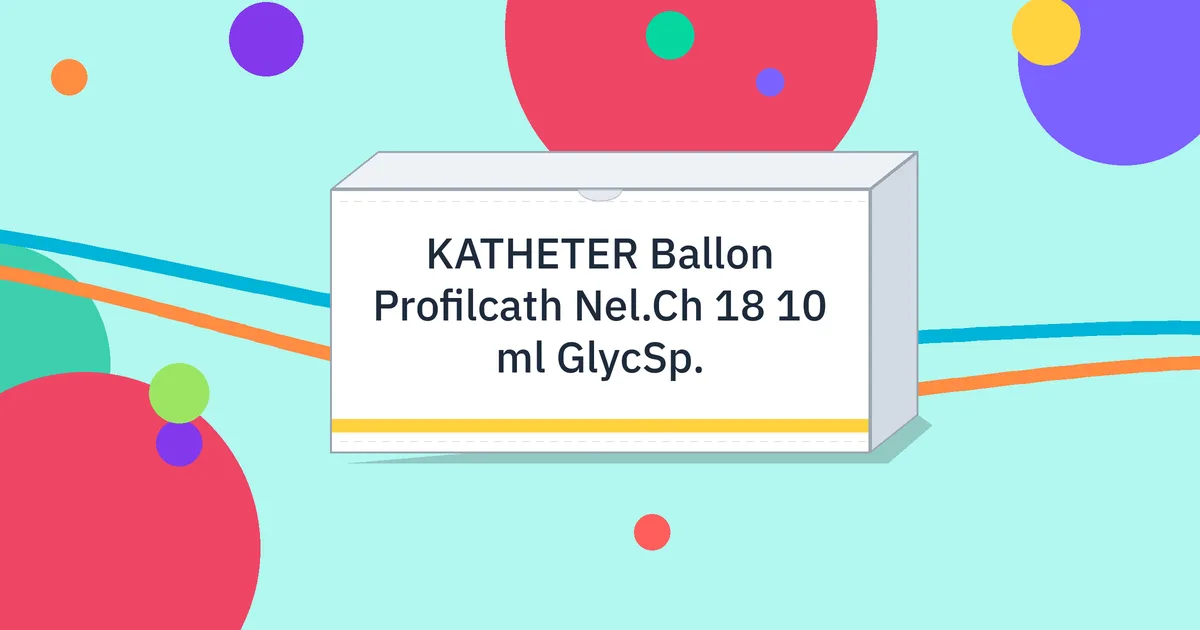 Symbolbild: Packung mit der Aufschrift KATHETER Ballon Profilcath Nel.Ch 18 10 ml GlycSp. (PZN 04903319) – Verfügbarkeit und Bezug in Apotheken in Frankfurt am Main