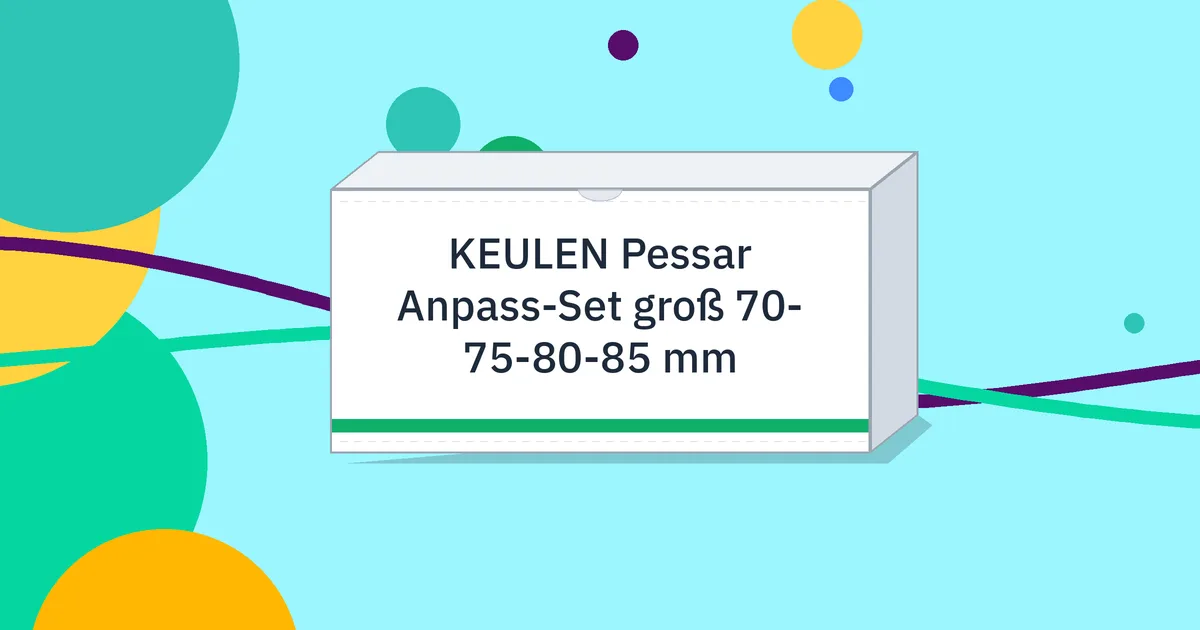Symbolbild: Packung mit der Aufschrift KEULEN Pessar Anpass-Set groß 70-75-80-85 mm (PZN 18719766) – Verfügbarkeit und Bezug in Apotheken in Frankfurt am Main