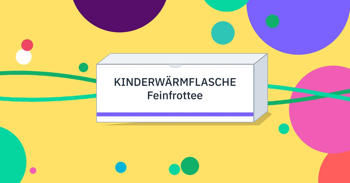 Symbolbild: Packung mit der Aufschrift KINDERWÄRMFLASCHE Feinfrottee (PZN 03908036) – Verfügbarkeit und Bezug in Apotheken in Frankfurt am Main