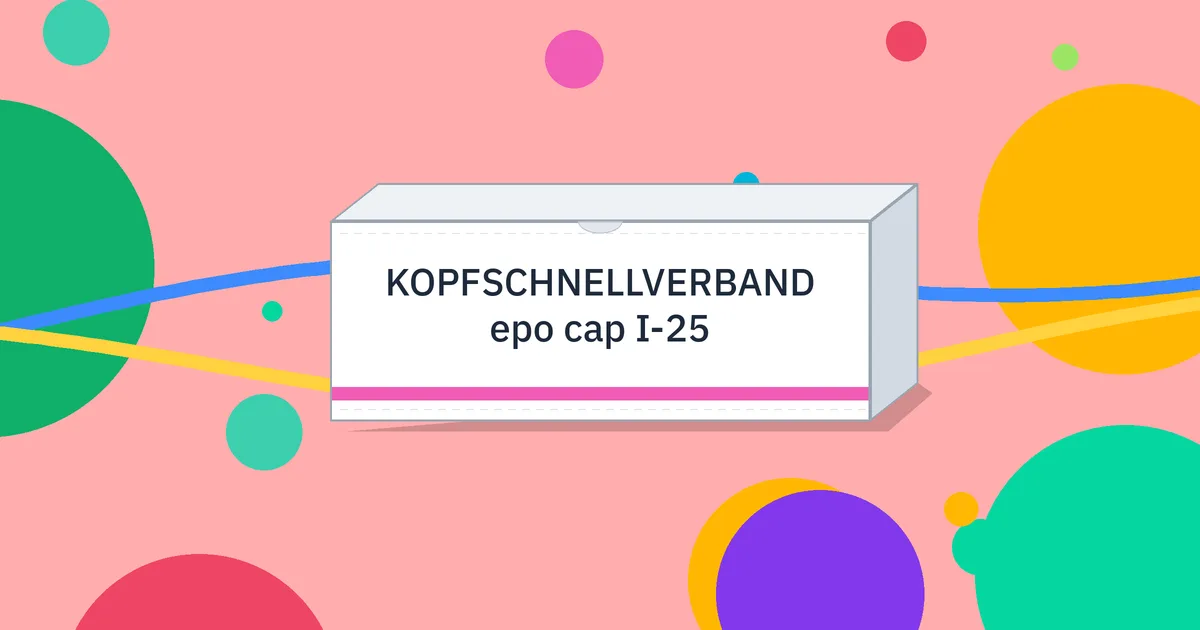 Symbolbild: Packung mit der Aufschrift KOPFSCHNELLVERBAND epo cap I-25 (PZN 03460535) – Verfügbarkeit und Bezug in Apotheken in Frankfurt am Main