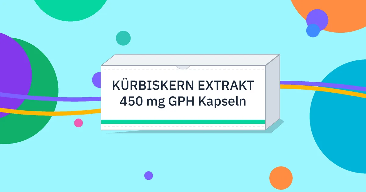 Symbolbild: Packung mit der Aufschrift KÜRBISKERN EXTRAKT 450 mg GPH Kapseln (PZN 13425847) – Verfügbarkeit und Bezug in Apotheken in Frankfurt am Main