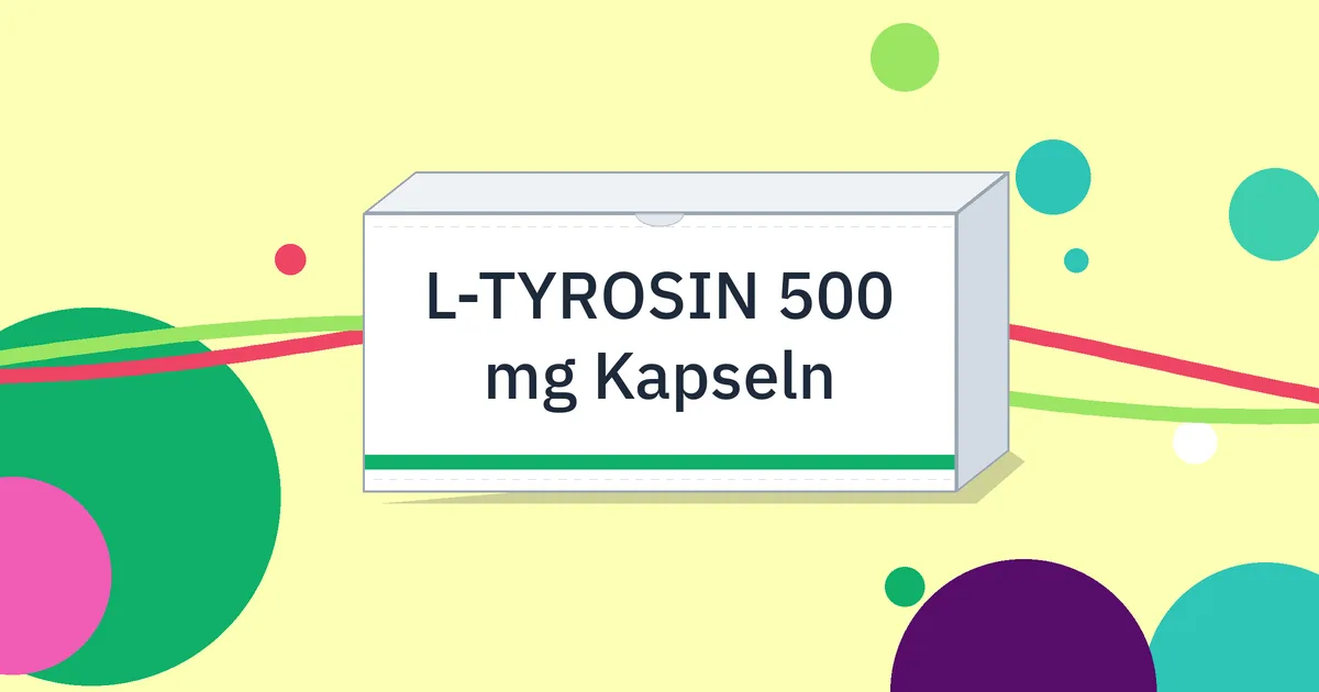 Symbolbild: Packung mit der Aufschrift L-TYROSIN 500 mg Kapseln (PZN 12343679) – Verfügbarkeit und Bezug in Apotheken in Frankfurt am Main