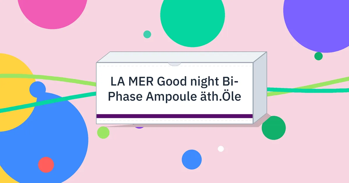 Symbolbild: Packung mit der Aufschrift LA MER Good night Bi-Phase Ampoule äth.Öle (PZN 16498479) – Verfügbarkeit und Bezug in Apotheken in Frankfurt am Main
