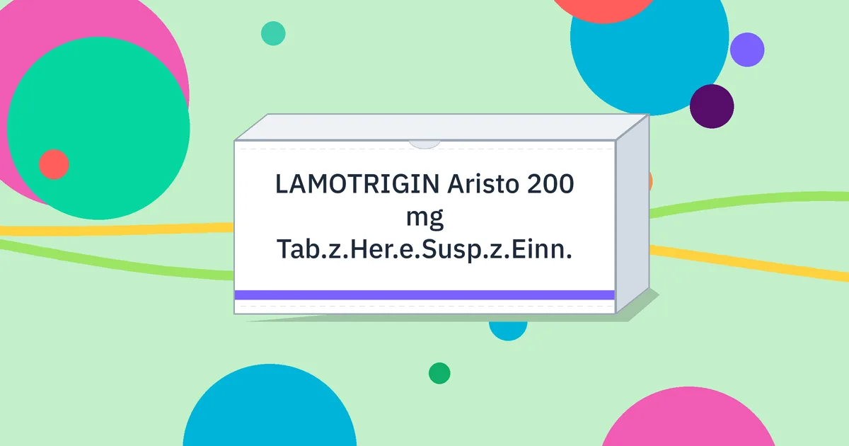 Symbolbild: Packung mit der Aufschrift LAMOTRIGIN Aristo 200 mg Tab.z.Her.e.Susp.z.Einn. (PZN 05511001) – Verfügbarkeit und Bezug in Apotheken in Frankfurt am Main