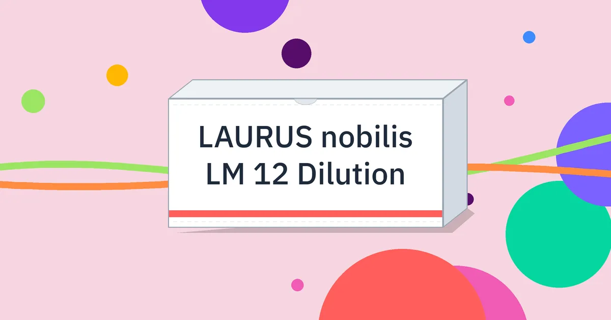 Symbolbild: Packung mit der Aufschrift LAURUS nobilis LM 12 Dilution (PZN 13524503) – Verfügbarkeit und Bezug in Apotheken in Frankfurt am Main