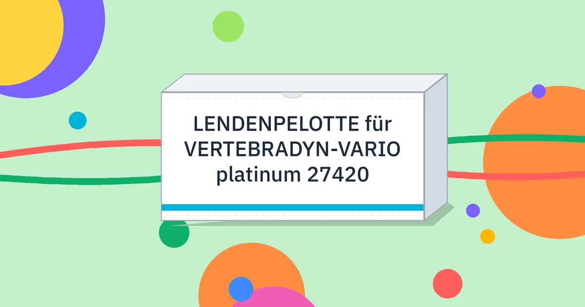Symbolbild: Packung mit der Aufschrift LENDENPELOTTE für VERTEBRADYN-VARIO platinum 27420 (PZN 10200421) – Verfügbarkeit und Bezug in Apotheken in Frankfurt am Main