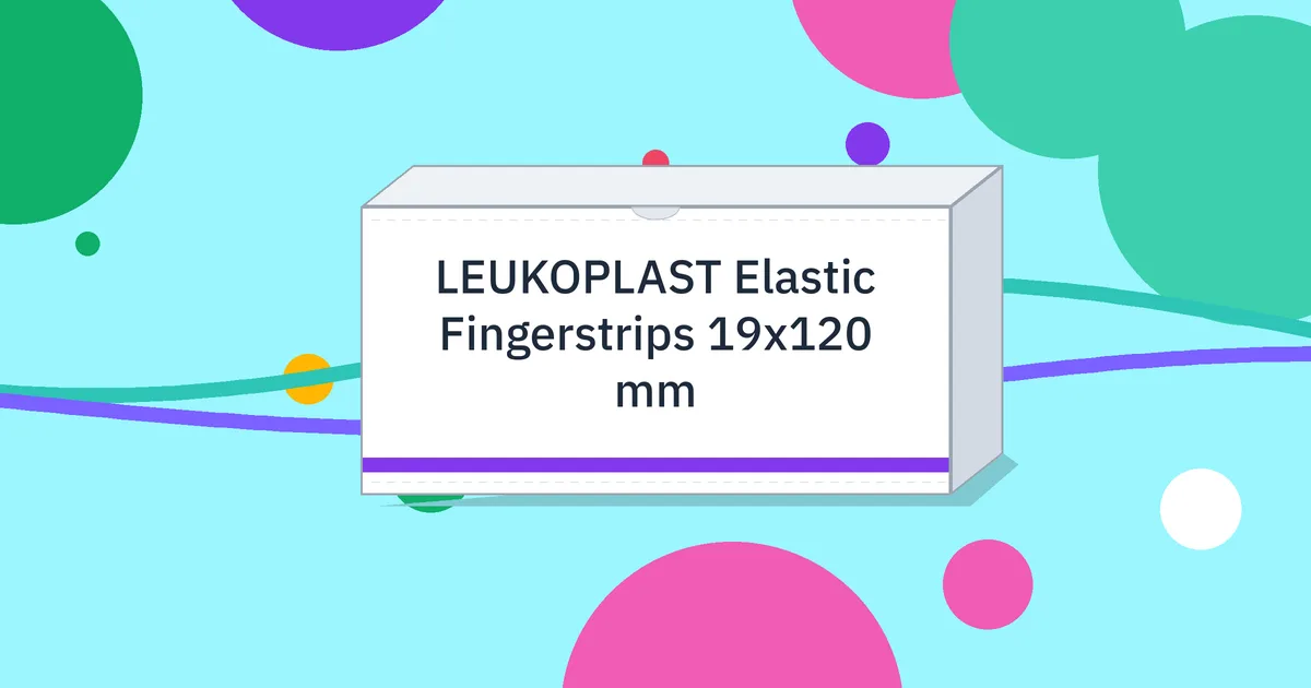 Symbolbild: Packung mit der Aufschrift LEUKOPLAST Elastic Fingerstrips 19x120 mm (PZN 13838242) – Verfügbarkeit und Bezug in Apotheken in Frankfurt am Main