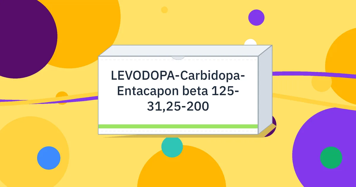Symbolbild: Packung mit der Aufschrift LEVODOPA-Carbidopa-Entacapon beta 125-31,25-200 (PZN 10324620) – Verfügbarkeit und Bezug in Apotheken in Frankfurt am Main
