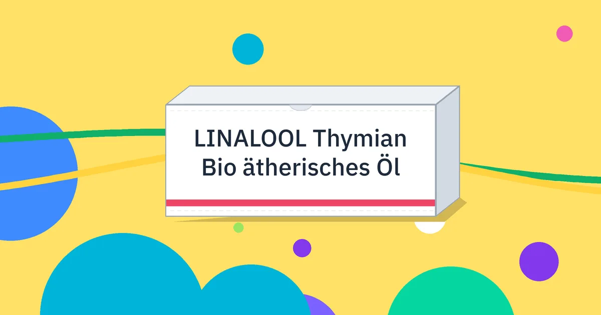Symbolbild: Packung mit der Aufschrift LINALOOL Thymian Bio ätherisches Öl (PZN 16046292) – Verfügbarkeit und Bezug in Apotheken in Frankfurt am Main