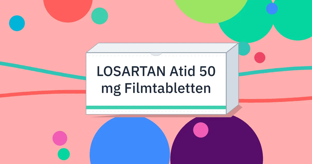 Symbolbild: Packung mit der Aufschrift LOSARTAN Atid 50 mg Filmtabletten (PZN 00621989) – Verfügbarkeit und Bezug in Apotheken in Frankfurt am Main