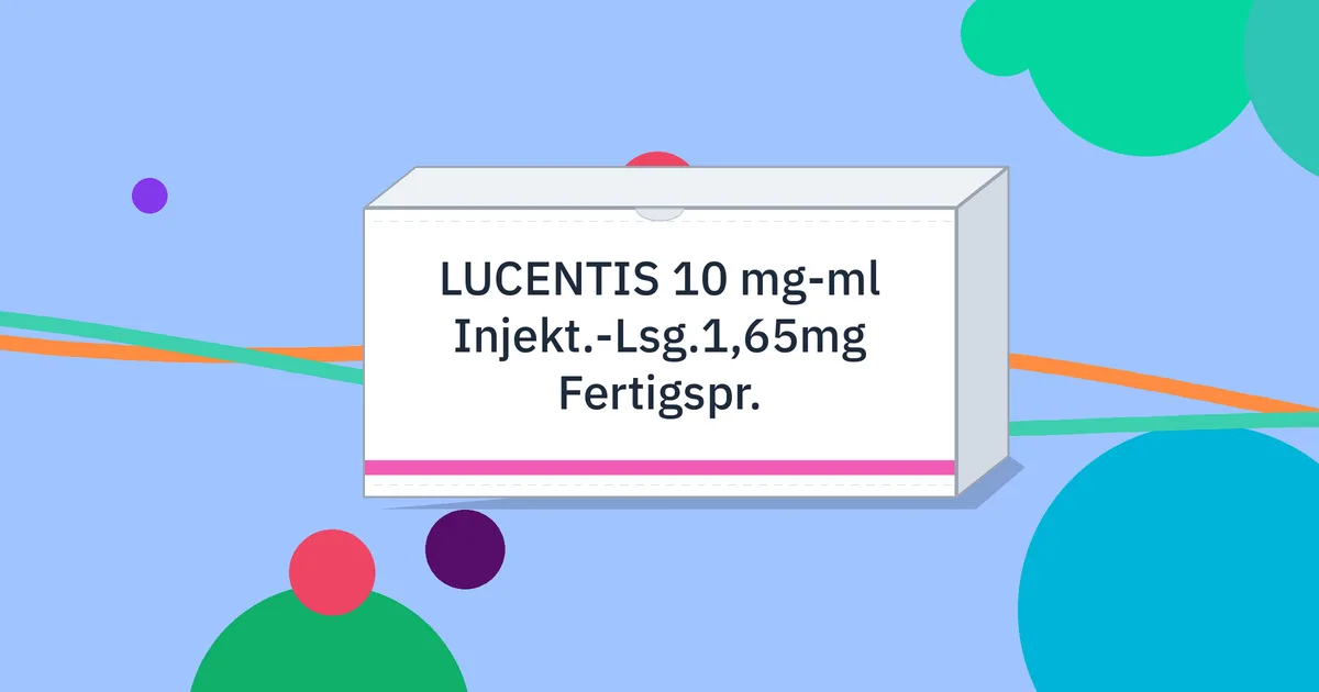 Symbolbild: Packung mit der Aufschrift LUCENTIS 10 mg-ml Injekt.-Lsg.1,65mg Fertigspr. (PZN 13364353) – Verfügbarkeit und Bezug in Apotheken in Frankfurt am Main