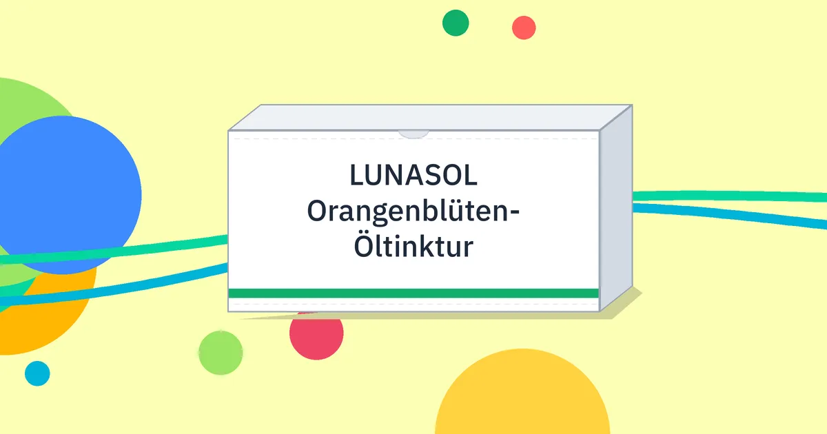 Symbolbild: Packung mit der Aufschrift LUNASOL Orangenblüten-Öltinktur (PZN 19755899) – Verfügbarkeit und Bezug in Apotheken in Frankfurt am Main